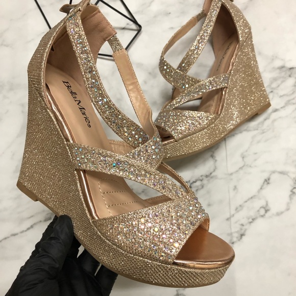 Nordstrom | Shoes | Gold Diamonds Sparkles Womens Wedge Dress Heels ...